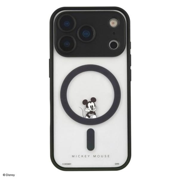 グルマンディーズ ディズニーキャラクター IIIIfit プランプフレーム iPhone17 Pro MagSafe 対応 ケース DNG-300MK ミッキーマウス・背面にはクリア素材を使用・ストラップホール、充電コネクタ、各種ボタン対応...