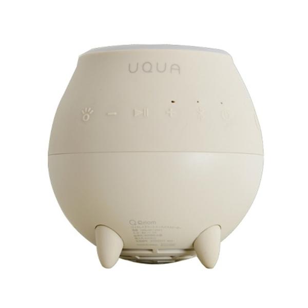 Qriom ブルートゥースワイヤレスバススピーカー UQUA（ウクア） QBU-02(OW) オフホワイト【数量限定・未開封店頭在庫】・お風呂に浮かべて好きな音楽を楽しめ、LEDライトで癒しの空間も演出・水垢がつきにくい脚付きのデザイン・防...
