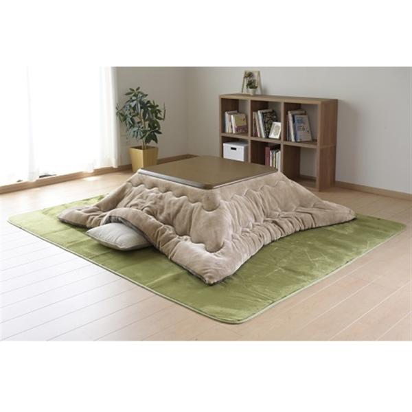 山善 こたつ用掛け布団 AKF-1818K(BR/BE) ブラウン/ベージュ　正方形【数量限定・未開封店頭在庫】・両面使えるリバーシブル・185×185cm・フランネル素材