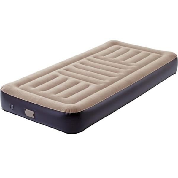 山善 脱着式ポンプ付き　電動エアベッド　シングル EREAB-20010(BE/BK) ・肌触りのよいベロア調・寝姿勢を考えたコイル配置・約120秒で空気注入完了