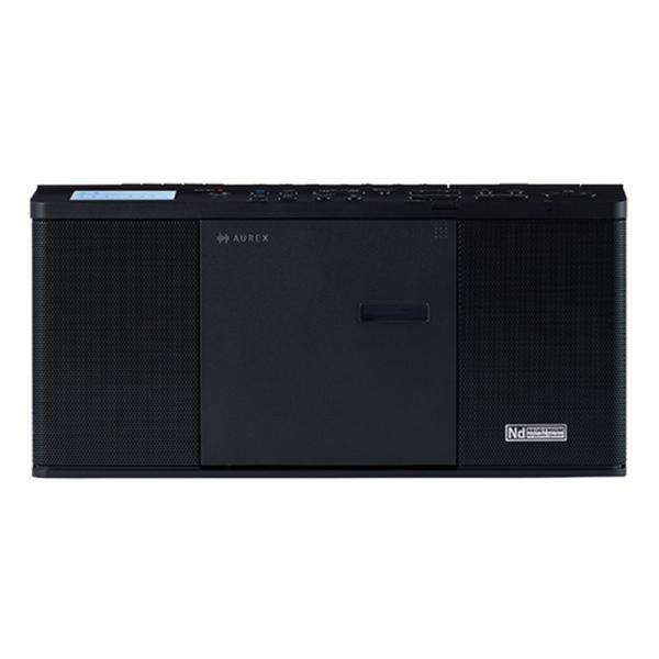 AUREX CDラジオ（SD/USB/CD） AX-CR90(K) ブラック・音声が聴こえやすい「声くっきり機能」新搭載・高音質再生可能な密閉型ネオジウムスピーカー採用・BluetoothでSD/USBに録音が可能