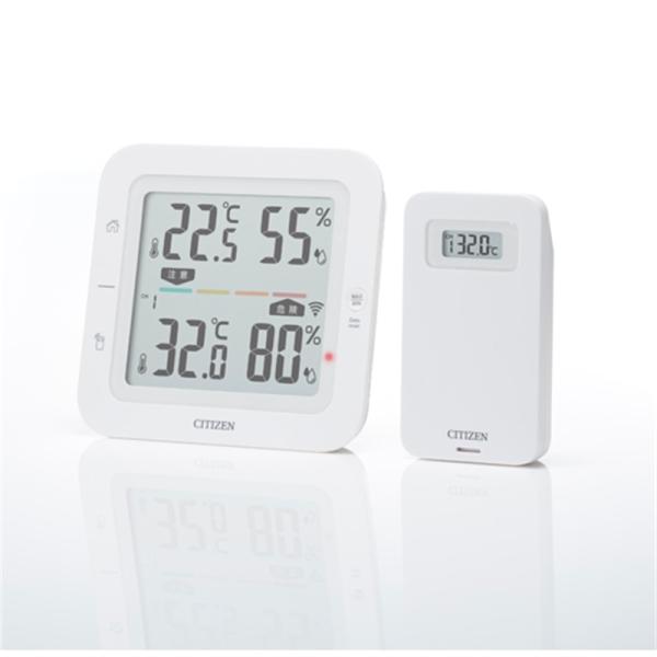 シチズン・システムズ シチズンコードレス温湿度計（マルチチャンネル対応） THM527 ホワイト・最大3か所の温度・湿度をモニタリング・分かりやすさ・使いやすさを重視・4段階の簡易熱中症指標表示