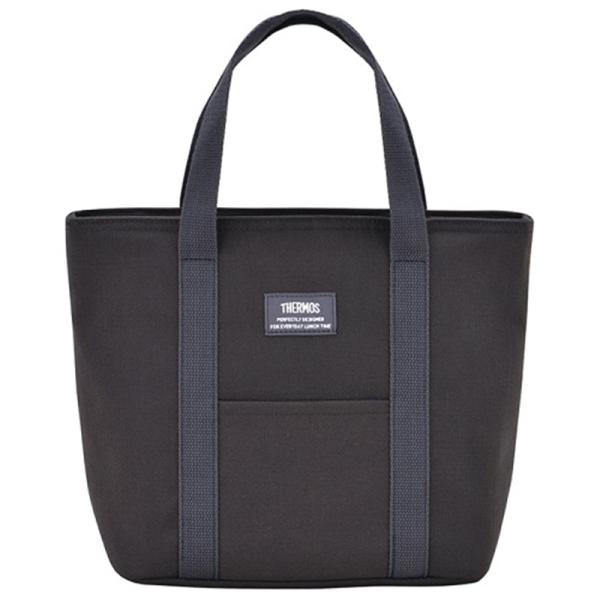 サーモス 保冷ランチバッグ RFF-007 SMB スモークブラック・マチが広めで幅広のお弁当箱も入れやすい大きめサイズ・内側には保冷剤がセットできるメッシュポケット付き・手洗いOKでお手入れカンタン