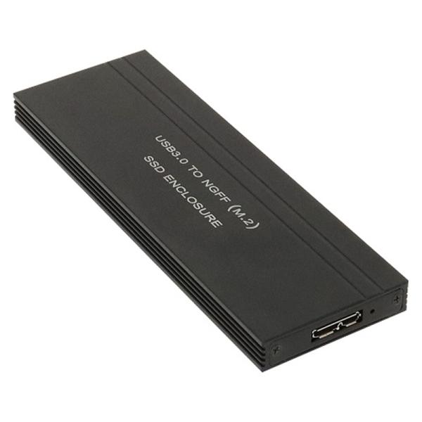 【発売日：2019年01月29日】Ainex（アイネックス） ＵＳＢ３．０接続ＵＡＳＰ対応　Ｍ．２ＳＡＴＡ　ＳＳＤケース HDE-10 ブラック・M.2 SATA SSDを外付USBドライブにするケース・小型で持ち運びに便利・アルミニウム製...