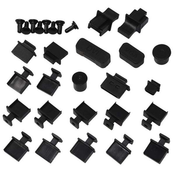 Ainex（アイネックス） コネクタカバー　セット DC-101B ブラック・未使用のコネクタを破損やほこりから守る