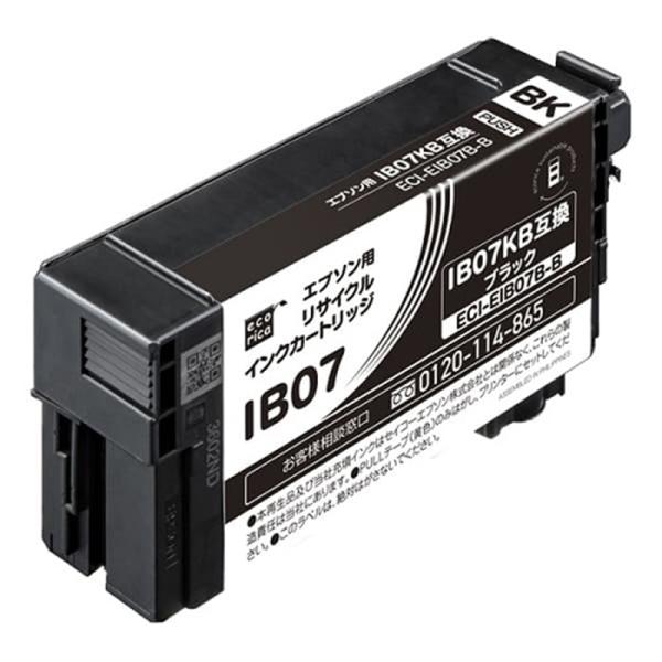 【発売日：2024年04月19日】エコリカ エプソン用　IB07KB 互換リサイクルインクカートリッジ ECI-EIB07B-B ブラック/顔料・エプソン用・純正型番：IB07KB・「インク残量表示」に対応