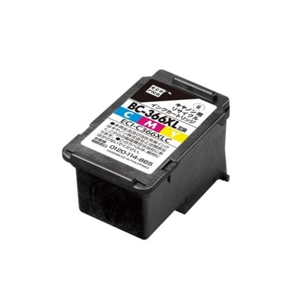 エコリカ BC-366XL 互換リサイクルインクカートリッジ ECI-C366XLC カラー（シアン・マゼンタ・ イエロー）/染料お取寄せの場合の納期目安：未定（5/15現在）・インク残量表示に対応・BC-365XL/366XL互換シリーズ...