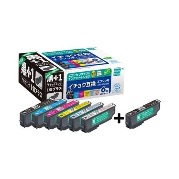 エコリカ ITH-6CL+ITH-BK 互換リサイクルインクカートリッジ ECI-EITH6P+BK ブラック/シアン/マゼンタ/イエロー/ライトシアン/ライトマゼンタ・イチョウ互換・エプソン用・6色パック+ITH-BK互換×2本