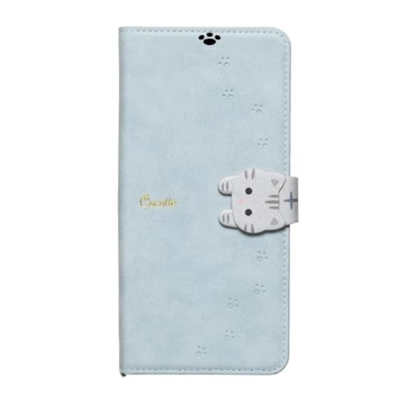 NATURAL design Google Pixel 9a対応 手帳型ケース（New Cocotte） GP9a-COT09 ブルーグレー・かわいい猫ちゃんといつでも一緒・ココットが新デザインで登場・QIワイヤレス対応