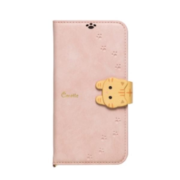 NATURAL design New Cocotte 手帳型ケース（iPhone 15・14・13） iP23-61-COT03 ピンクベージュ・人気の猫デザインケースがリニューアル・スタンド機能・専用ハンドストラップ付属