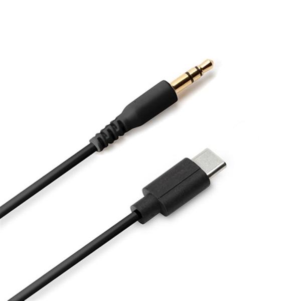 PGA USB-C オーディオケーブル 1m PG-CAUX10M01BK ブラック・外部スピーカーに接続して音楽を再生・断線に強いやわらかケーブル採用・DAC搭載/ケーブル長1m