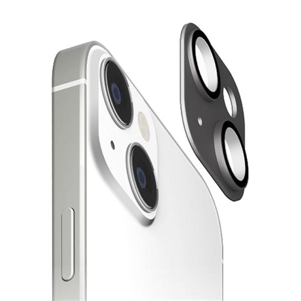 PGA iPhone 15 / 15 Plus デュアルカメラ用 カメラフルプロテクター PG-23ACLG09BK アルミ/ブラック・全面保護・ケースに干渉しにくい・高透明