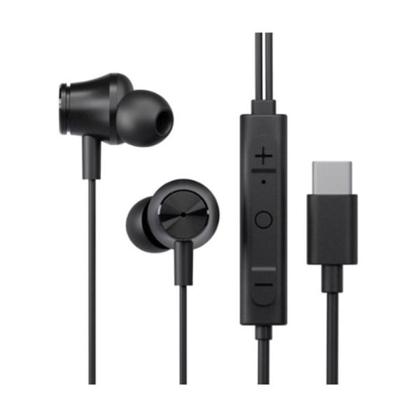 PGA USB Type-Cコネクタ ステレオイヤホン PG-SECE5BK1 ブラック・アクティブノイズキャンセリング搭載・IPX4防水相当の防滴対応・手元で操作できる多機能リモコンを搭載