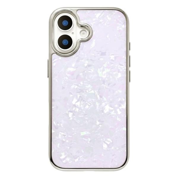 ＣＣＣフロンティア iPhone17対応 グラスシェルケース（Glass Shell Case） UNI-25M-GSLL ライラック【数量限定・未開封店頭在庫】・反射が美しいシェル柄強化ガラス・耐久性に優れたTPU素材・高級感のあるメッキ仕上げ