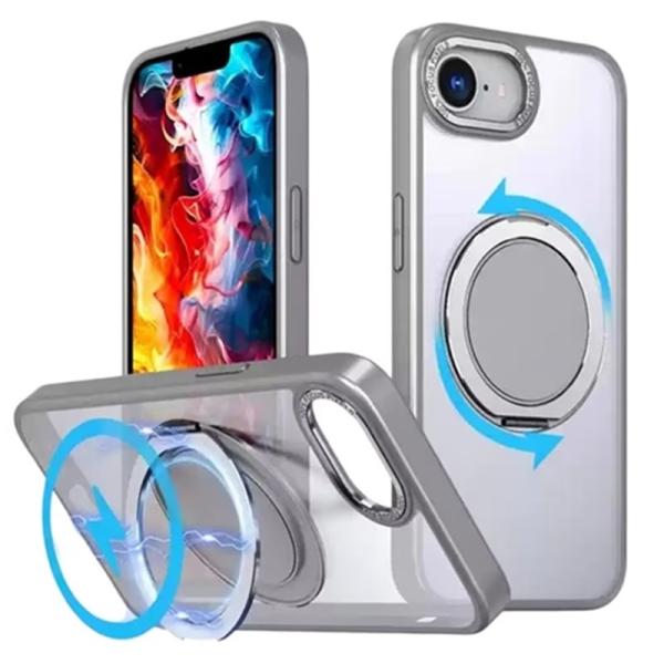 ＣＯＣＯｃａｓｅ iPhone 16e用　360℃回転するリング付きマットケース 1847-16E-GRAY グレー・iPhone 16e用・360℃回転するリング付きマットケース