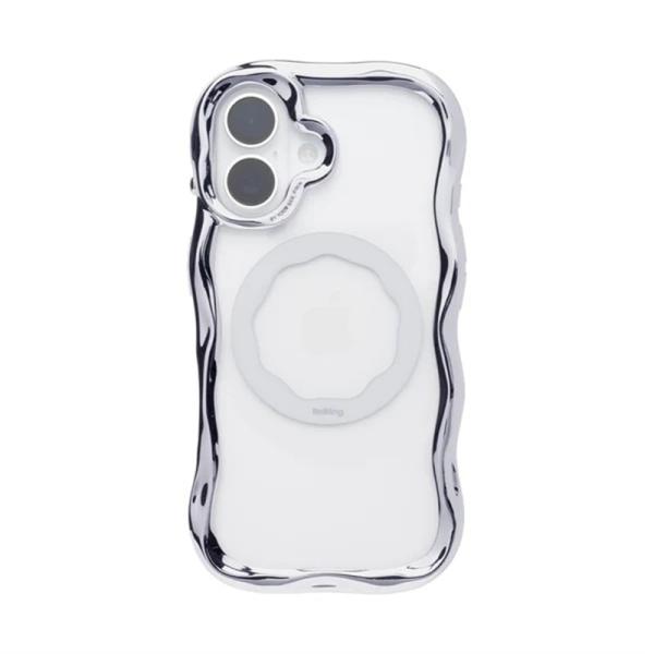Hamee iPhone 17用 iFace BeBling Wave MagSynq クリアケース 41-190238 シルバー・MagSafe充電/各種MagSafeアクセサリー対応・耐衝撃性が高く、日常の使用に耐える丈夫な設計・クリア...
