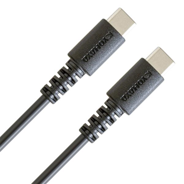 京ハヤ USB Ｔｙｐｅ−ＣｔｏＣケーブル　１ｍ JKNMCCC100BK ブラック・Type-Cケーブル・最大3A出力　60W対応・ケーブル留め付き