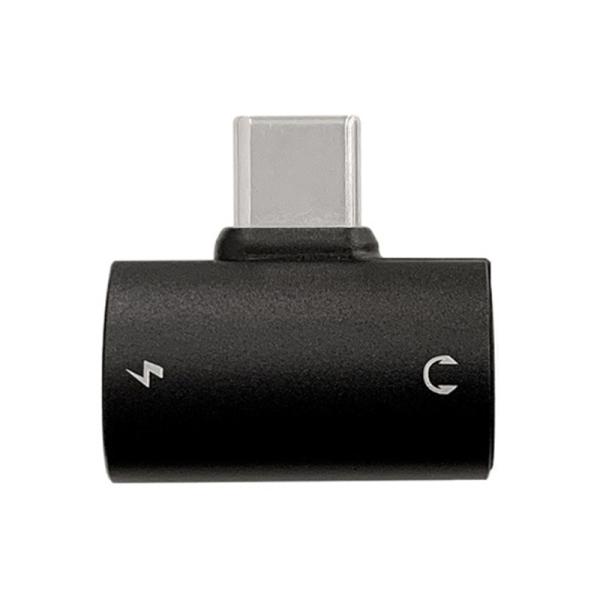 FSC イヤホン端子変換アダプターType-C用 FS-DACADC35NCJY-BK ブラック・Type-C端子にイヤホンを差すための変換アダプター・イヤホンで音楽を聴きながら充電できる・DAC内蔵で高音質