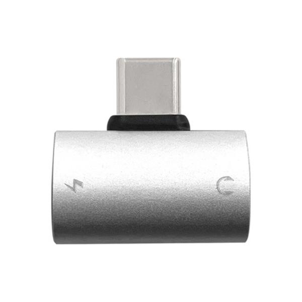 FSC イヤホン端子変換アダプターType-C用 FS-DACADC35NCJY-SV シルバー・Type-C端子にイヤホンを差すための変換アダプター・イヤホンで音楽を聴きながら充電できる・DAC内蔵で高音質