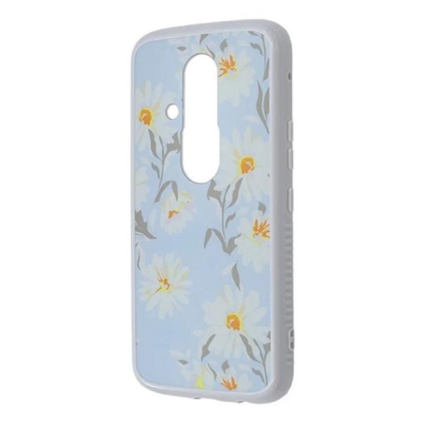 レイアウト らくらくスマートフォン F-53E用 Like standard 花柄 衝撃吸収 バンパー ハイブリッドケース RT-FRS24IMD1/FA 花柄/ブルー・フチが高く画面やカメラが傷つきにくい・背面は傷に強い素材【表面硬度2H...
