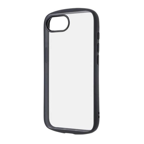 レイアウト iPhone 16e用 Like standard Puffull 耐衝撃 バンパー ハイブリッドケース RT-P50CMD1/B ブラック・耐衝撃・高透明・ボタンや端子周りまで精密保護