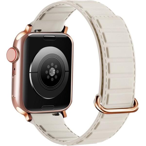 GAACAL（ガーカル） 「防水・マグネット式」淡色カラーのシリコンバンド W00485AA アイボリー・マグネット式・防水仕様・38mm/40mm/41mm/42mm(2024新S10)対応