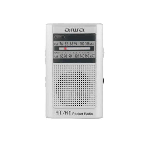 aiwa（アイワ） ポータブルポケットラジオ GAA4-PPR0003(SV) シルバー<b><u>※電池別売（アルカリ）単４×２本</u></b>・ワンタッチ巻取式内蔵イヤフォン採用・乾電池...