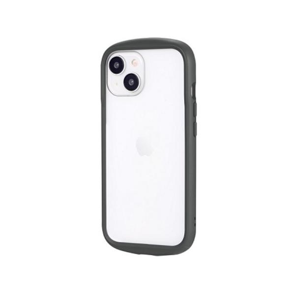 ＭＳソリューションズ iPhone 15/iPhone 14 耐衝撃ハイブリッドケース 「Cleary」 LN-IM23PLCGY ダークグレー・耐衝撃・カメラやボタンも保護する精密設計・ストラップホール搭載