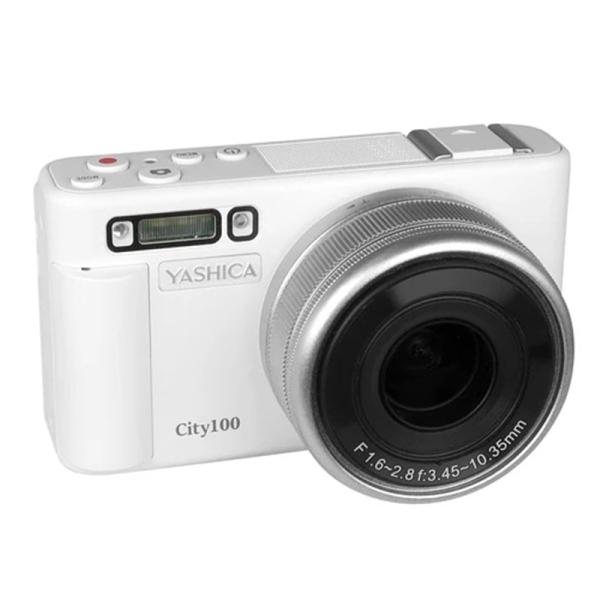 ヤシカ デジタルカメラ（City 100） YAS-DGC100-WH ホワイト・YASHICA シティカメラシリーズ・3倍光学ズームと4倍デジタルズームを搭載・自動および手動のフォーカス機能を備える