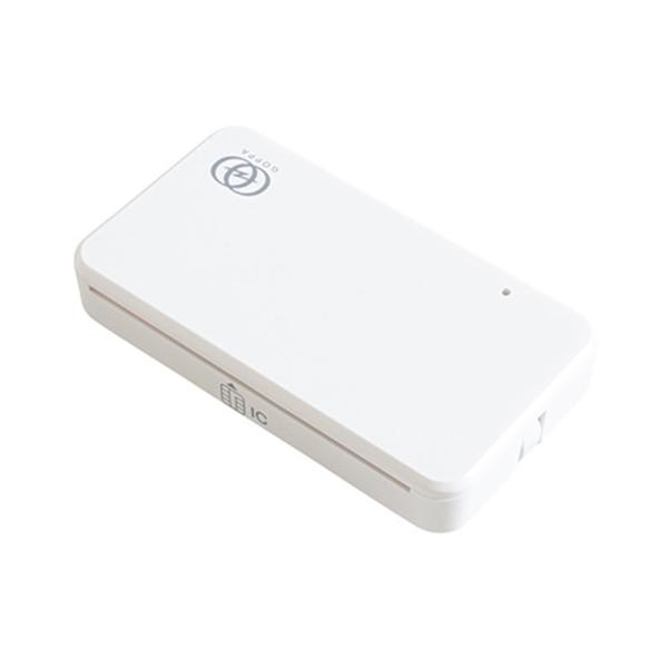 GOPPA 接触型ＩＣカードリーダー GP-ICCR/W ホワイト・マイナンバーカードにも対応した接触型ICカードリーダー・パソコンに接続して、カードを挿入するだけで利用できる・ケーブルを収納でき、持ち運びや保管に便利