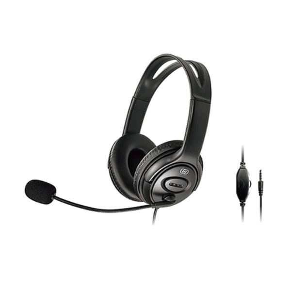 GOPPA ヘッドセット　オーバーヘッド両耳　密閉型　４極→３極変換付き GP-HS24M/B ブラック【数量限定・未開封店頭在庫】・密閉型オーバーヘッドタイプ・ドライバ不要・ゲーム、テレワークに最適