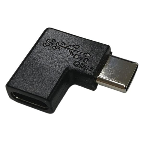 GOPPA モバイルディスプレイ向け Type-C L字型アダプター GP-TCL32FA/B ブラック・モバイルディスプレイをスッキリ配線できる Type-Cコネクタ L字型・Type-Cケーブルを背面にスッキリと配線できる・Power ...