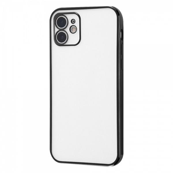 レイアウト iPhone12用ケース RT-P27PFC2/BM ブラック・精密設計・メッキバンパー加工・ソフト素材で耐衝撃、全周エアクッション構造