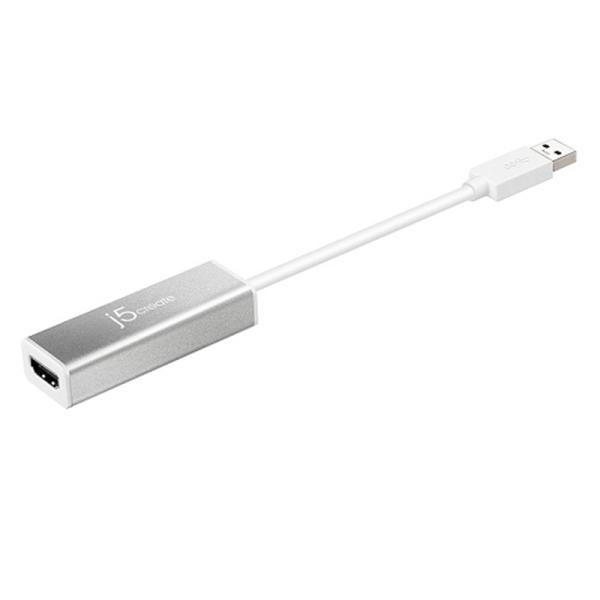 【発売日：2015年06月19日】j5 create JUA355 USB3.0 to HDMI slim display adapter JUA355 シルバー・パソコンのハイビジョン映像が大画面テレビで楽しめる、USB-Aポート用：US...