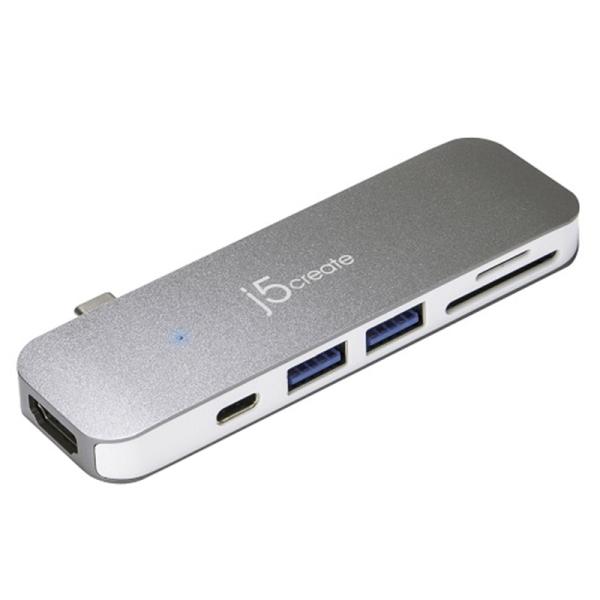 j5 create USB Type-C UltraDrive Mini Dock 7-in-1 JCD386 スペースグレー・USB Type-Cコネクタ搭載したノートパソコンを拡張・直結タイプUSBドック・放熱性に優れるアルミニウム筐体