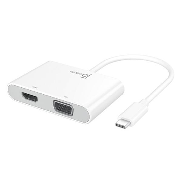 【発売日：2020年05月29日】j5 create JCA175 USB-C to HDMI &amp; VGA Adapter with PD 3.0&amp; USB-A Hub JCA175 ホワイト・Power Delivery ...