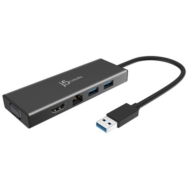 【発売日：2020年02月21日】j5 create JUD323B USB 3.0 5-in-1 Mini Dock Black (for surface) JUD323B ブラック・5つの機能を一気に拡張。さらに2台のモニター増設可能「...
