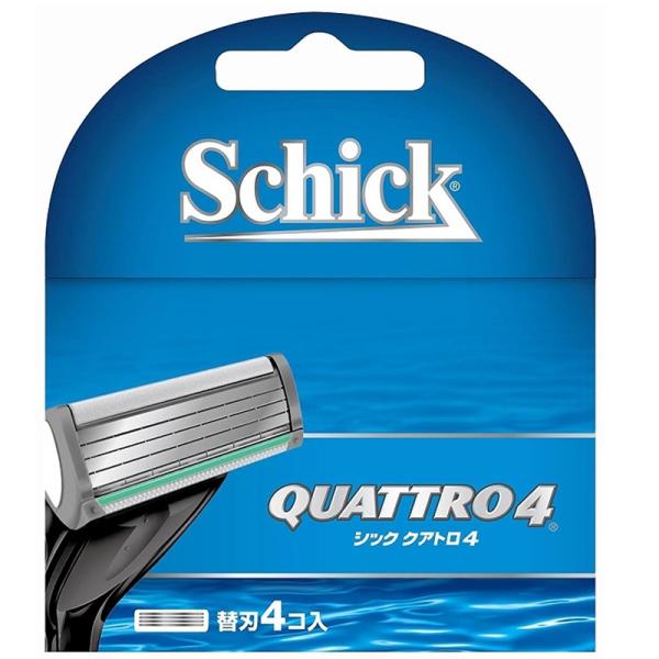シック・ジャパン クアトロ４替刃（４個入） クアトロ4カエバ(4コ) ・アロエ、ビタミンE配合アクアグライド・フロントスムーザーガードバー