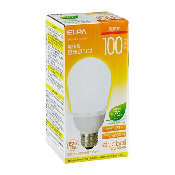 ELPA 電球型蛍光灯　Ｅ２６　１００Ｗ　１個入り EFA25EL/21-A102H 電球色・100W形・E26・電球色