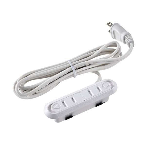 ELPA 家具用埋め込みコンセント２個口 FO-R22T(W) ホワイト・ストレートプラグ・2個口・合計1500Wまで対応