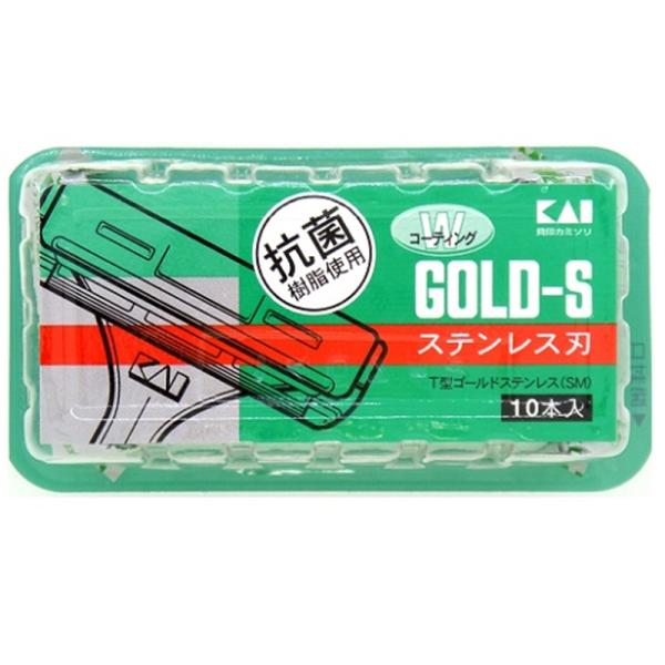 貝印 ひげそり用カミソリ　T型ゴールドステンレス（SM） TGS-10B1 ・ステンレス刃・ダブルコーティング