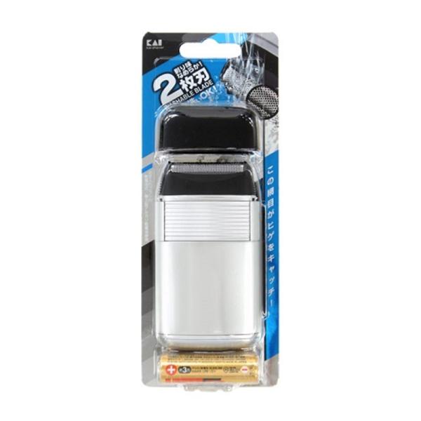 貝印 POCKE SHAVER (ポケシェーバー) KQ0369 ・水洗い可能で清潔な2枚刃電動シェーバー・剃り味なめらか
