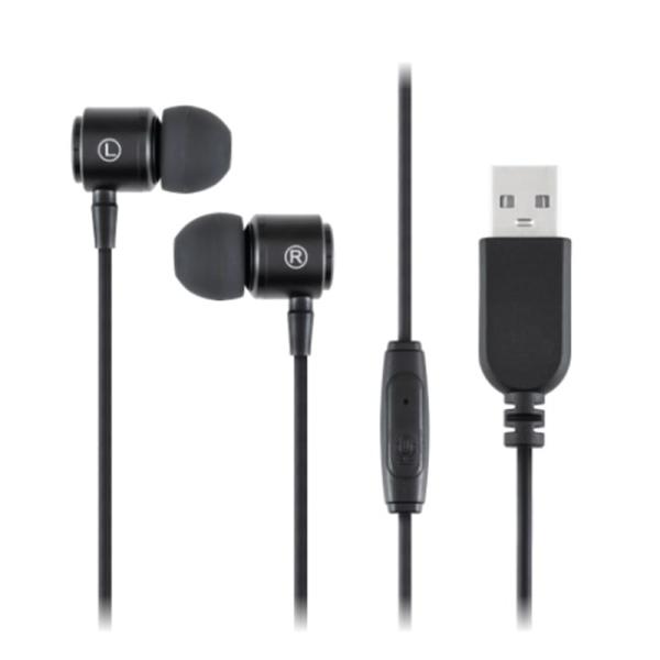 ナカバヤシ USBイヤホンマイク/軽量タイプ UHP-08BK ・長時間の装着でも疲れにくい軽量モデル・USBポートにつなぐだけで使えるイヤホンマイク・10mm径のドライバーユニットを採用した密閉性の高いカナル式