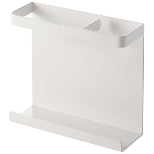 山崎実業 マグネットラップホルダープレート 2438 マグネットラップホルダー ホワイト・冷蔵庫の扉や側面に磁石で簡単取り付けのラップホルダー