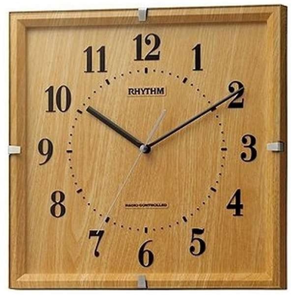 RHYTHM（リズム） 電波アナログ掛け時計 8MY502SR07 薄茶【数量限定・未開封店頭在庫】・電波掛け時計 「ライブリーエミリ」・電波受信OFF機能・電池交換お知らせ機能付