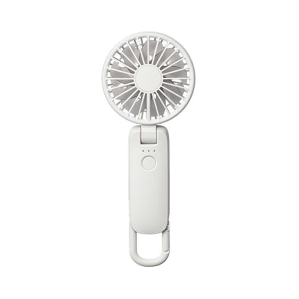 RHYTHM（リズム） ハンディファン　Silky Wind Mobile 4 9ZF042RH08 ライトグレー・大風量2重反転ファン・3way（ハンディー・ハンズフリー・デスク）・カラビナ付