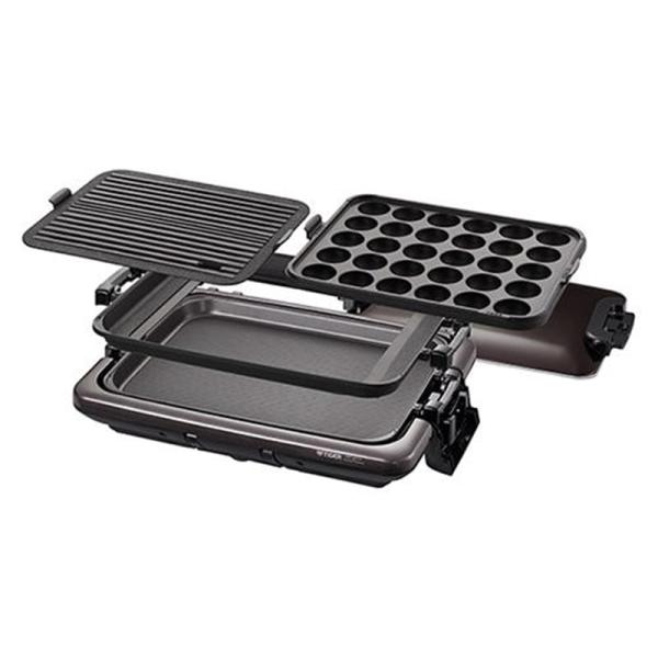 【発売日：2022年06月21日】タイガー魔法瓶 ホットプレート〈これ1台〉 CRV-G301 T ブラウンお取寄せの場合の納期目安：7月上旬以降（4/9現在）・硬質セラミックスハードフッ素コーティング・「穴あき・波形」「平面」「たこ焼き」...