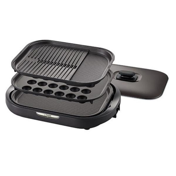 【発売日：2022年06月21日】タイガー魔法瓶 ホットプレート〈これ1台〉 CRC-B302 T ブラウン・硬質セラミックスハードフッ素コーティング・油をしっかり落としてヘルシ一「穴あき・波形プレート」・料理のレパートリーが広がる3枚プレート