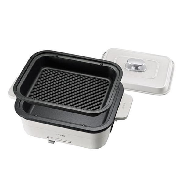 【発売日：2022年06月21日】タイガー魔法瓶 ホットプレート(ダイニングプレート) CRL-A201 WC セラミックホワイト・深なべメーカー３年保証・内なべメタリック加工・鋳物のような高級感のある質感テーブルウェアデザイン