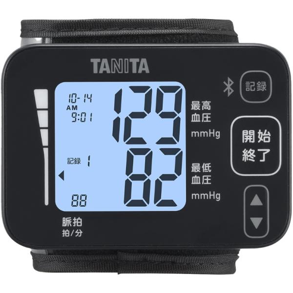 タニタ 手首式血圧計（昇圧式／BLT対応） BP-218L ダークブルー・腕に優しい昇圧測定方式を採用・脈変動マークで正しい測定をサポート・スマートフォンと連携し、アプリで健康管理